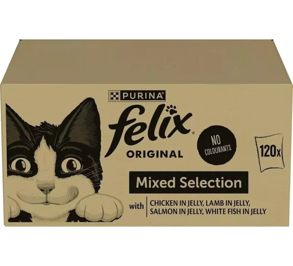 FELIX ORIGINAL Mixed Selection Menu in Jelly Wet Cat Food Mega Pack 120 ...